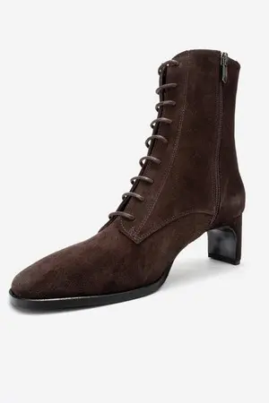 FOREVER & ALWAYS SHOES Sydy Leather Lace-up Boots - Brown Suede