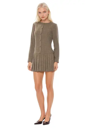 ALEXIA ADMOR Ellis Tweed Mini Dress - Herringbone