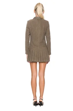 ALEXIA ADMOR Ellis Tweed Mini Dress - Herringbone