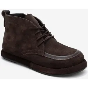 FOREVER & ALWAYS SHOES Martas Leather Zip Boots - Brown Suede