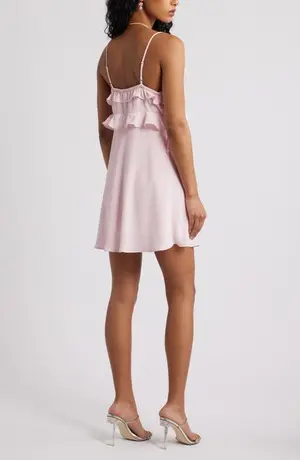 Bp. Ruffle Chiffon Mini Cocktail Dress - Pink Primrose