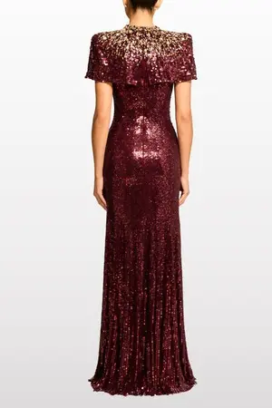 Jenny Packham Sequin-embellished Gown - Cardinal