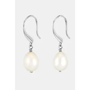 DOWER & HALL White Baroque Pearl Earrings - Sterling Silver