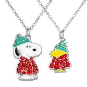 PEANUTS Snoopy & Woodstock 2-piece Necklace Set - Multicolor