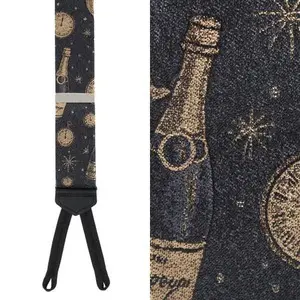 Trafalgar Resolutions Novelty Silk Formal End Suspenders - Black