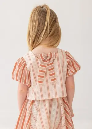 MABEL + HONEY Striped Dress With Puff Sleeves