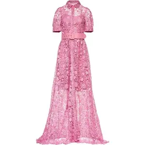 VASILIKI Ayah Collared Lace Gown