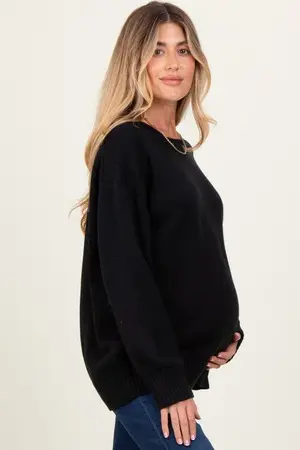PINKBLUSH Maternity Sweater - Black