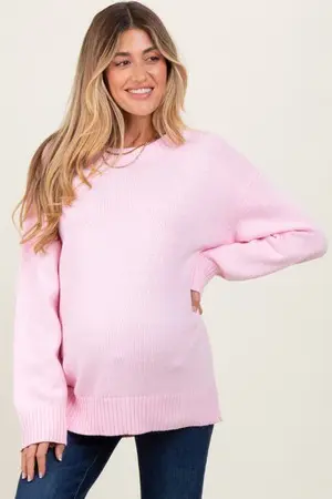 PINKBLUSH Maternity Sweater - Light Pink