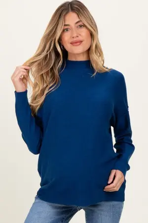 PINKBLUSH Mock Neck Sweater With Exposed Seam