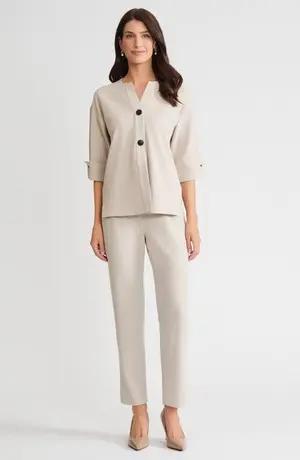 Ming Wang Heritage Tonal Stretch Deco Crepe Jacket