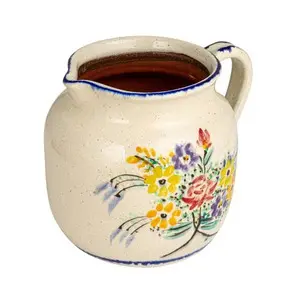 STORIED HOME Crackle Glaze Pitcher - White