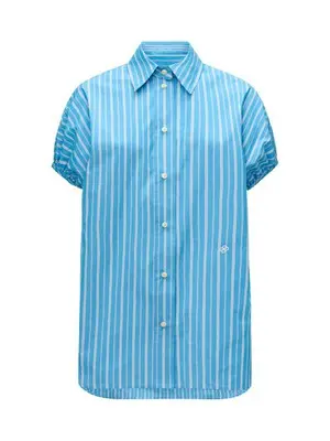 CALLAS MILANO Lecce Capsleeve Shirt - Blue Stripe