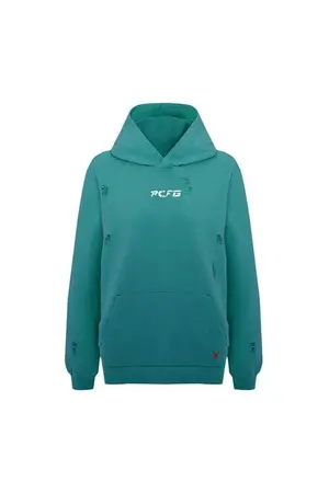 PCFG Cotton Destroyed Hoodie - Green