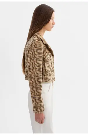 LAMARQUE Tiger Print Cropped Jacket