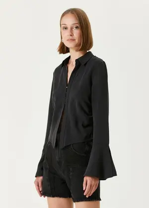 PCFG V-neck Fitted Shirt With Waist Slit