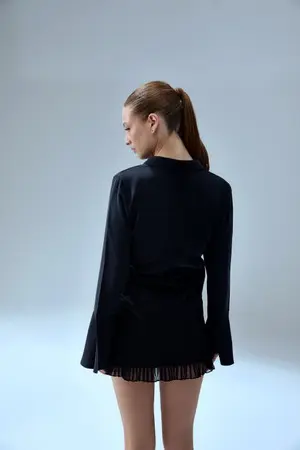 PCFG V-neck Fitted Shirt With Waist Slit