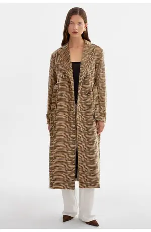 LAMARQUE Tiger Print Trench Coat