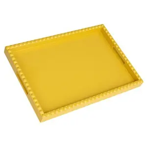 STORIED HOME Tray With Handles - Yellow
