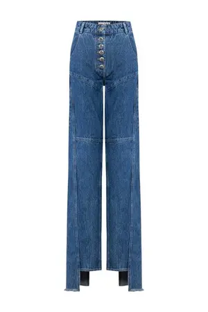 PCFG High-waist Boot-cut Denim Pants - Blue