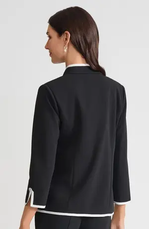 Ming Wang Tailored Deco Crepe Jacket