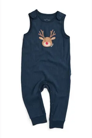 MORI Ribbed Reindeer Romper