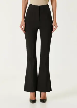 PCFG Cotton Flared Skinny Pants - Black