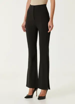 PCFG Cotton Flared Skinny Pants - Black