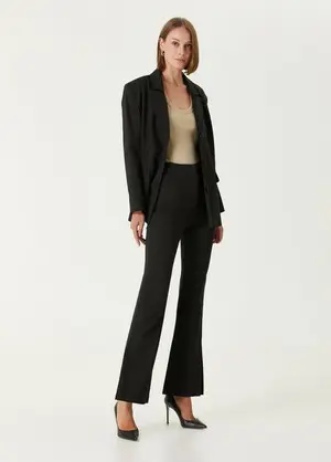 PCFG Cotton Flared Skinny Pants - Black