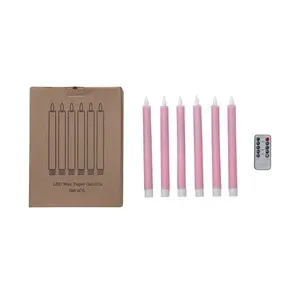 STORIED HOME Flameless Led Taper Candles - Pink