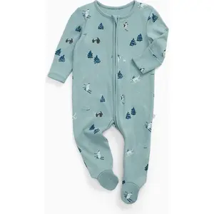 MORI Ski Clever Zip Baby Pajamas - Forget-me-not