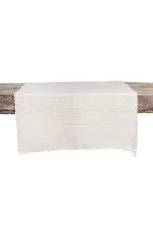 CREATIVE WOMEN Riviera Cotton Table Runner - Natural