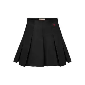 PCFG Pleated Cotton Skirt - Black