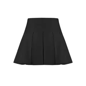 PCFG Pleated Cotton Skirt - Black