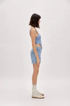 PCFG Cotton Woven Corset Top - Blue