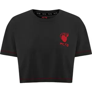 PCFG Cotton Cropped T-shirt With Logo Detail