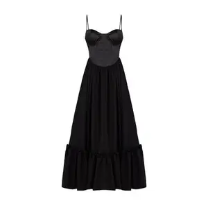 PCFG Itch Swan" Strapless Ruffled Maxi Dress