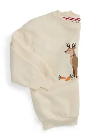 MORI Reindeer Print Oversized Sweatshirt