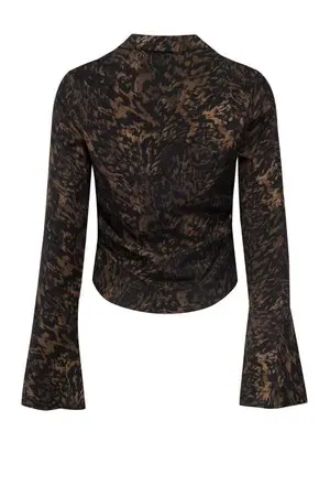 PCFG Fitted V-neck Slit Waist Shirt