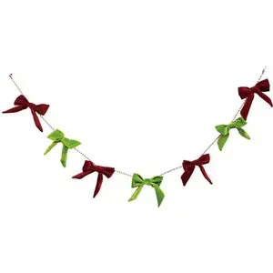 TRANSPAC Pred And Bow Banner For Christmas Indoor Decor - Multicolored