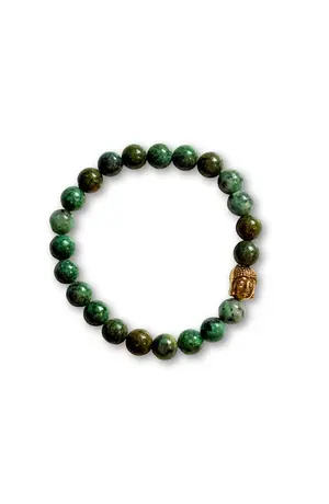 HUMANIST BEAUTY Beaded Buddha Bracelet - African Turquoise