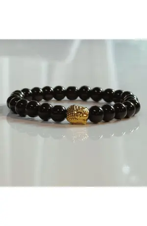 HUMANIST BEAUTY Beaded Buddha Bracelet - Black Onyx
