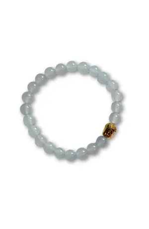 HUMANIST BEAUTY Beaded Buddha Bracelet - Moonstone