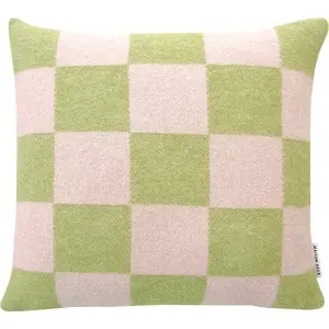 MAISON DEUX Checkerboard Cushion Cover - Light Green