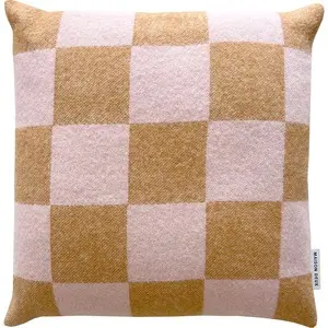 MAISON DEUX Checkerboard Cushion Cover - Pink/brown