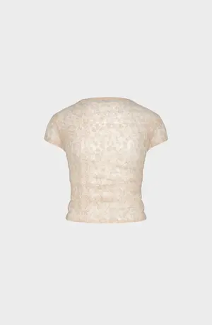SAEMDI Metallic Lace Top