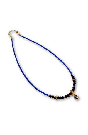 HUMANIST BEAUTY Evil Eye Charm Necklace - Blue