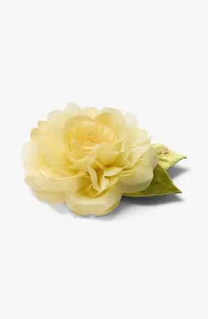 HELENA SIMON Rose Floral Brooch - Yellow
