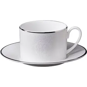 Roberto Cavalli Tea Cup & Saucer With Luxury Box - Lizard Platin