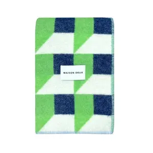 MAISON DEUX Cubics Blanket - Bright Green